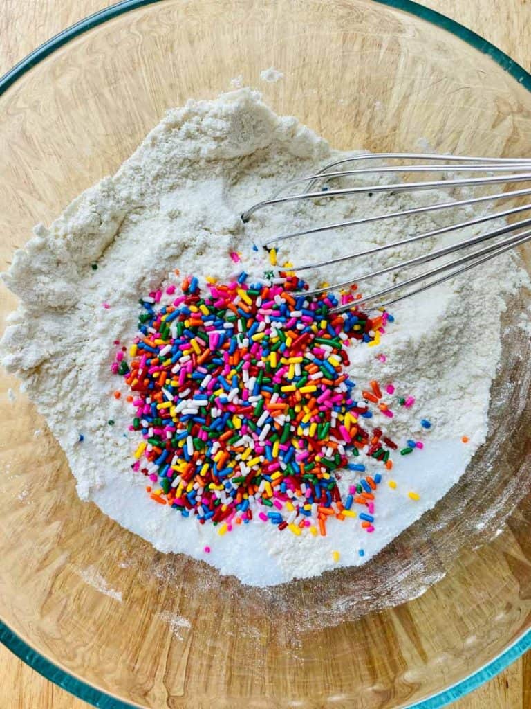 Eggless Sprinkle Snacking Cake with Chocolate Fluff - Betty Eatz